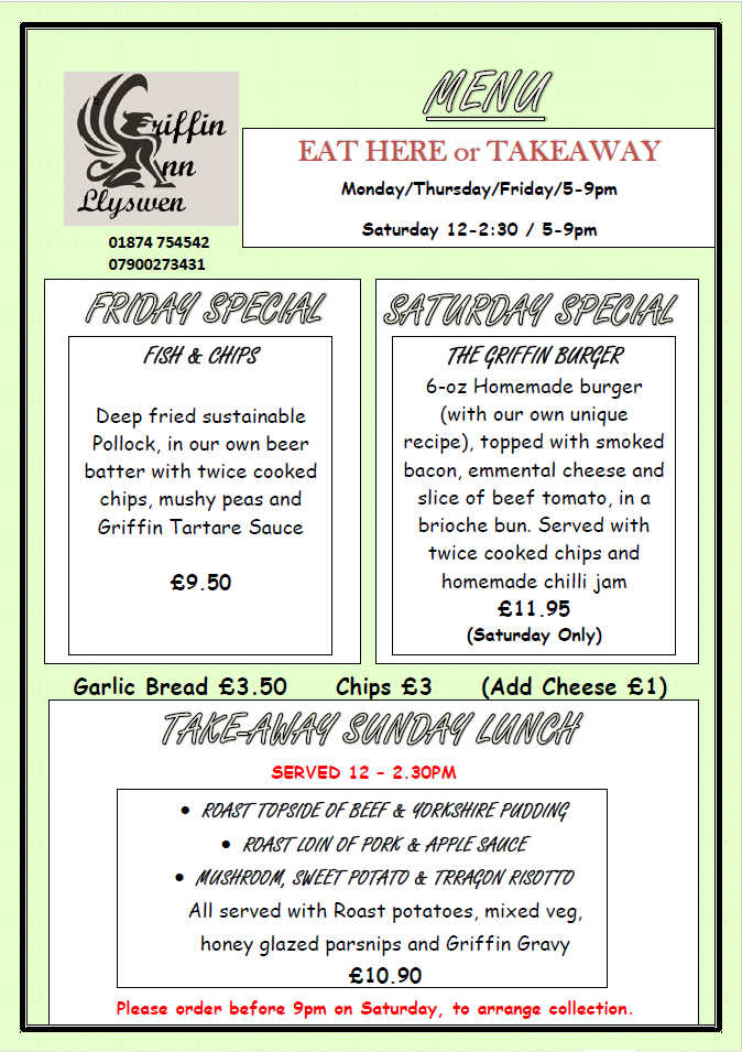 Home - The Griffin Inn, Llyswen